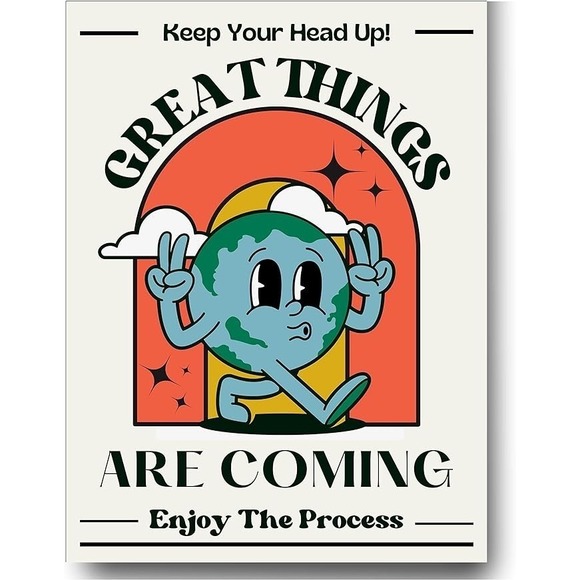 PosterGifts185 | Art | Greet Things Are Coming Enjoy The Process Retro ...